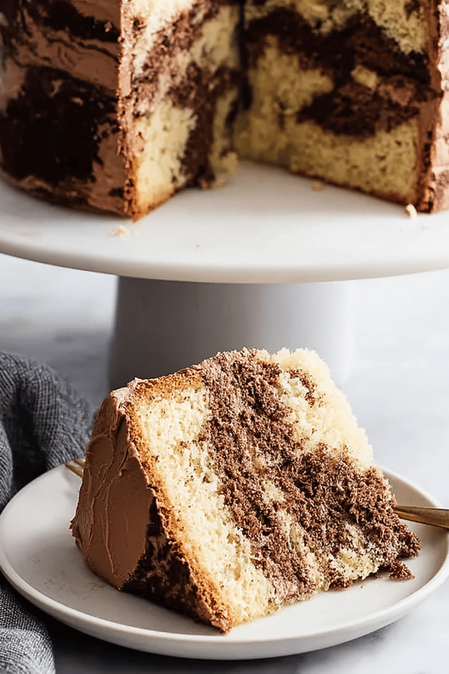 Marble Cake Recipe With Rich Chocolate Vanilla Swirls