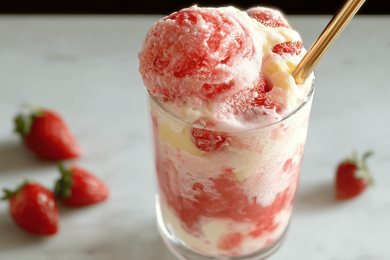 Strawberry Ice Cream Float Recipe With Creamy Sweet Berries