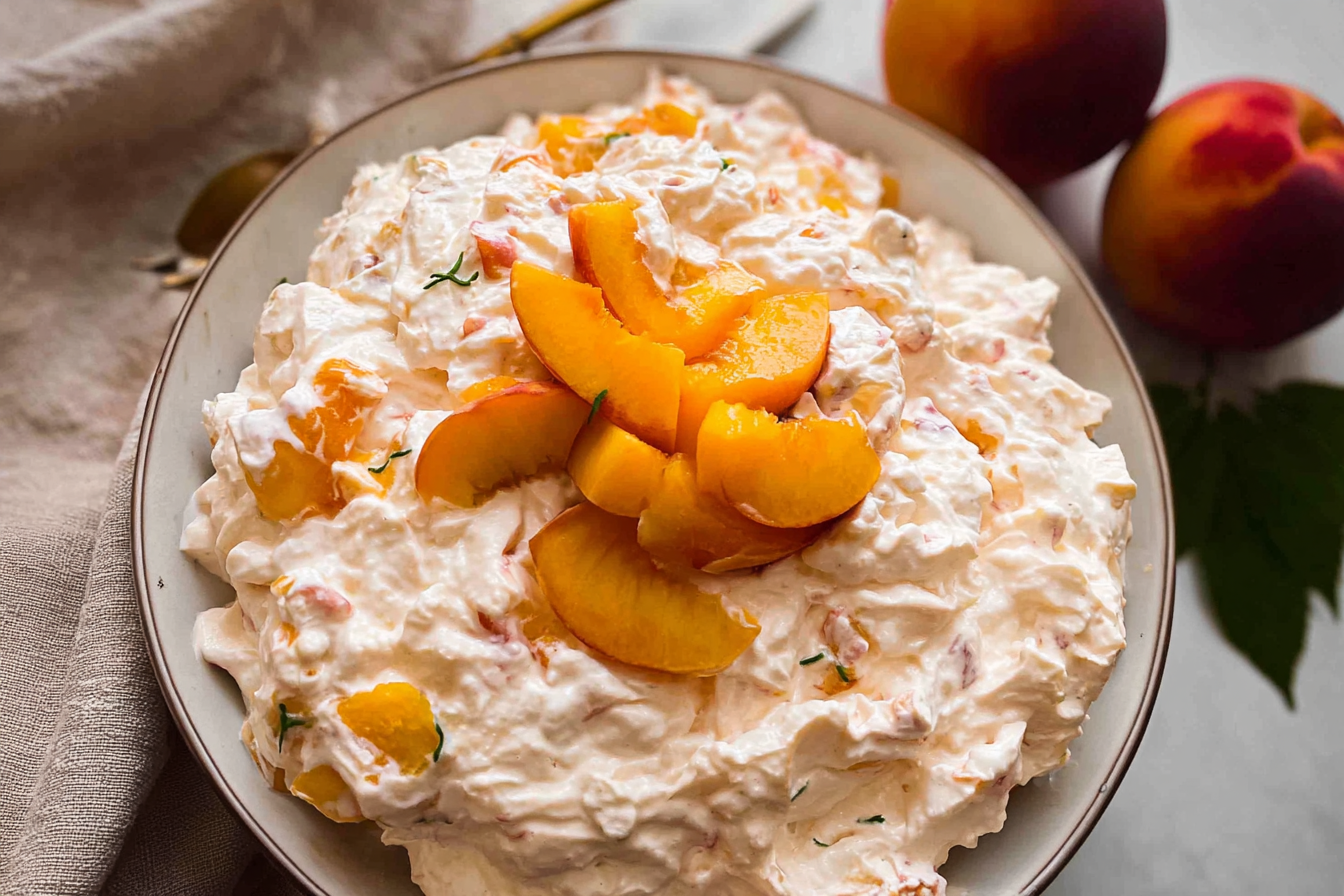 Peach Fluff Salad Recipe With Creamy Fruity Flavor