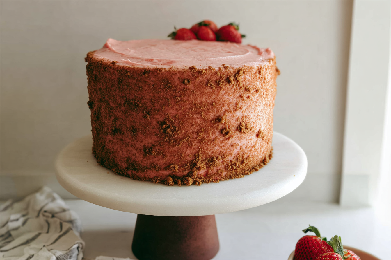 Easy Strawberry Biscoff Cake: Traditional British Recipe